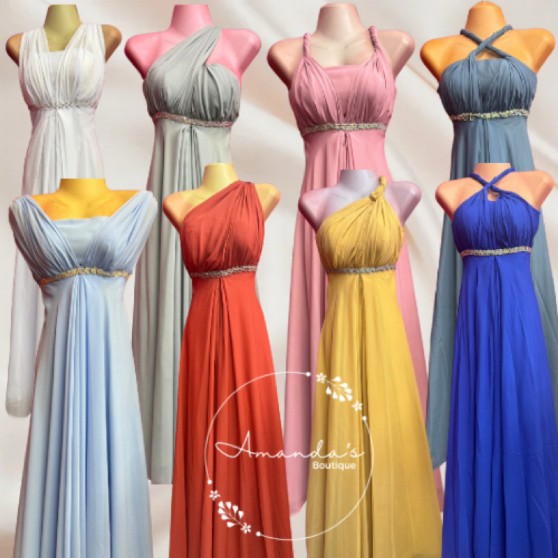 INFINITY LONG GOWN CHIFFON MATERIAL | Shopee Philippines