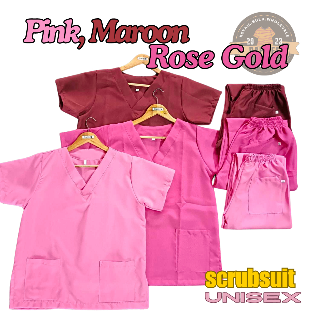 PINK SCRUBSUIT UNIFORM SET ( AMROON, LIGHTPINK, POMELO, DARKPINK, RED ...