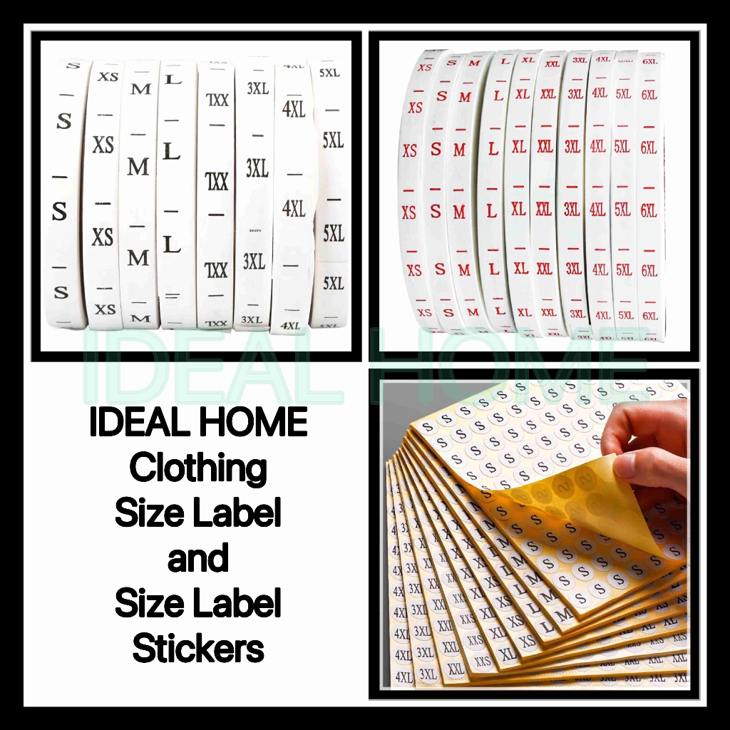 IH Clothing Size Label and Size Label Stickers | Shopee Philippines