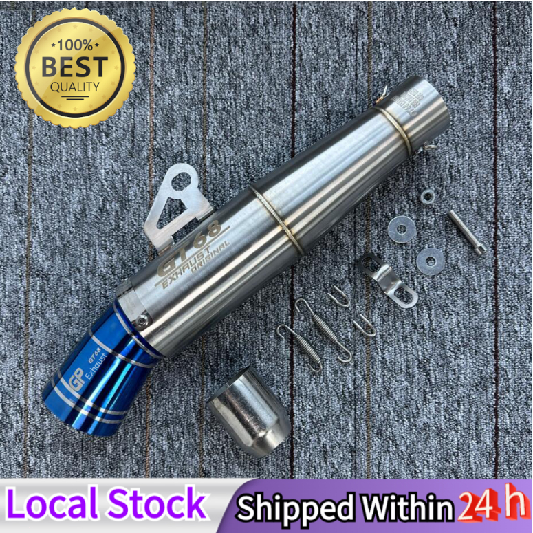 Universal 38-51mm Motorcycle Exhaust Pipe Locomotives Baked blue ...