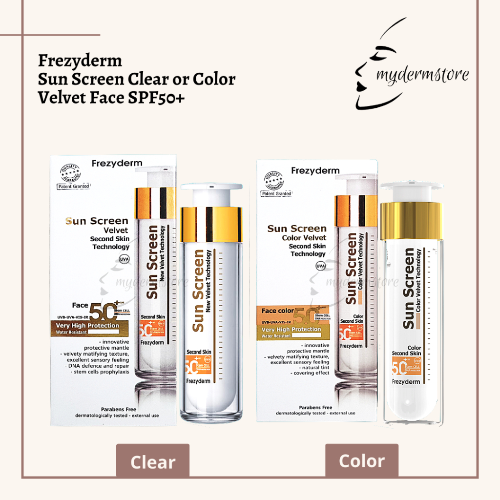 FREZYDERM Sunscreen Velvet Face SPF 50+ CLEAR COLOR 50ml | mydermstore ...