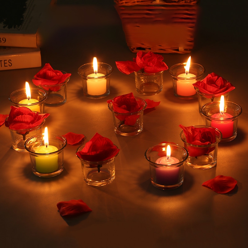 Creative and romantic glass candle cup candlestick, European-style ...
