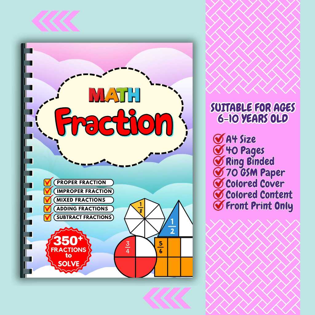 Fraction Mathematics Learning Book for Children 6-10 Years Old | Shopee ...