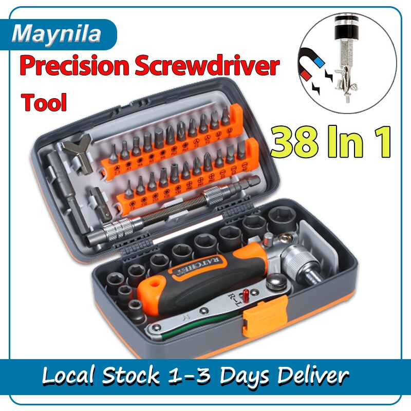 38*Magnetic Ratchet Screwdriver Set Precision Screwdrivers Repair Tools ...