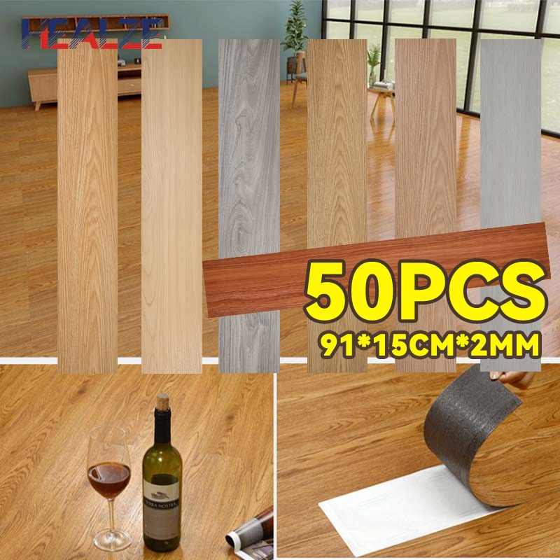 50PCS Floor Mat Stickers Waterproof Self Adhesive PVC Wooden Vinyl ...