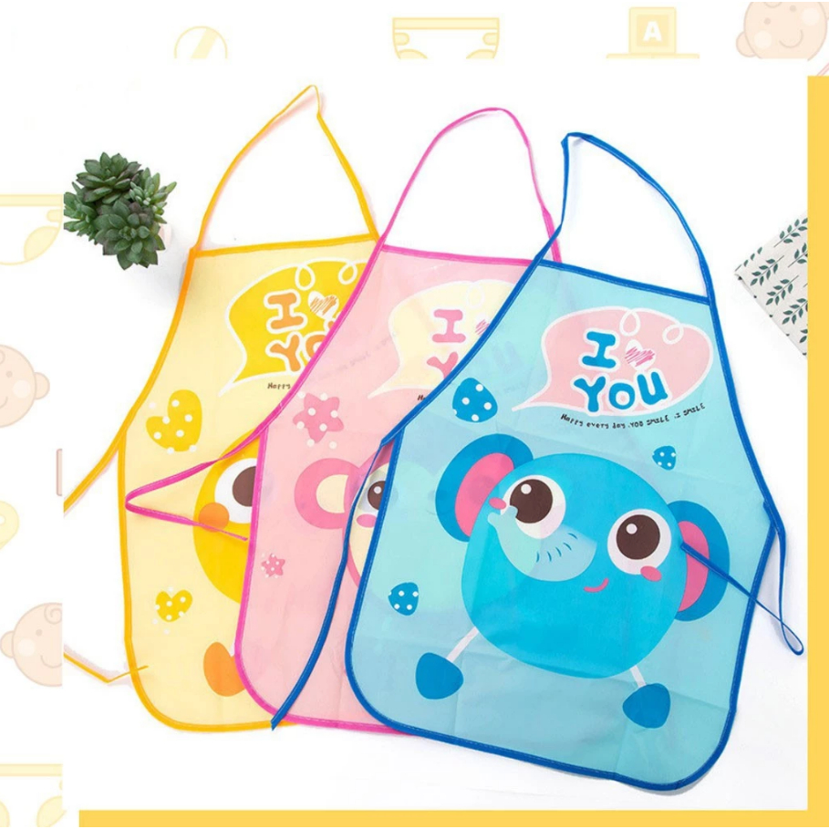 Cute Cartoon Children Arm Sleeves Apron Waterproof Kids Art Painting ...