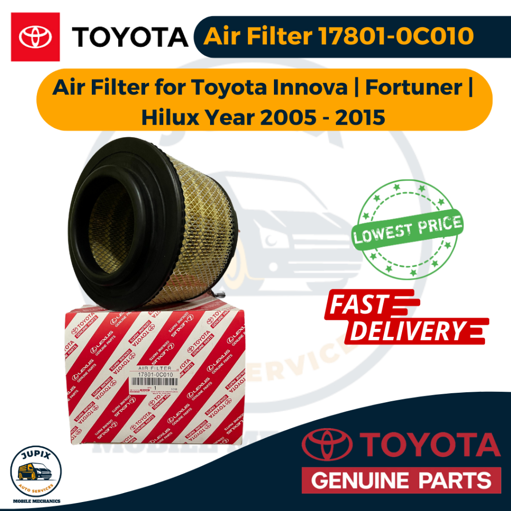 Toyota Air Filter for Innova | Fortuner | Hilux Year 2005 - 2015 [17801 ...