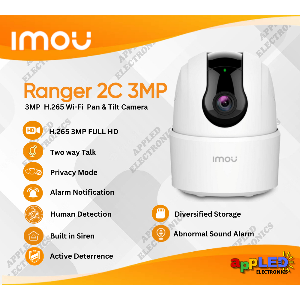 Imou Ranger 2C 3MP Wi-Fi PT Camera with Mic and Speaker AI Human ...