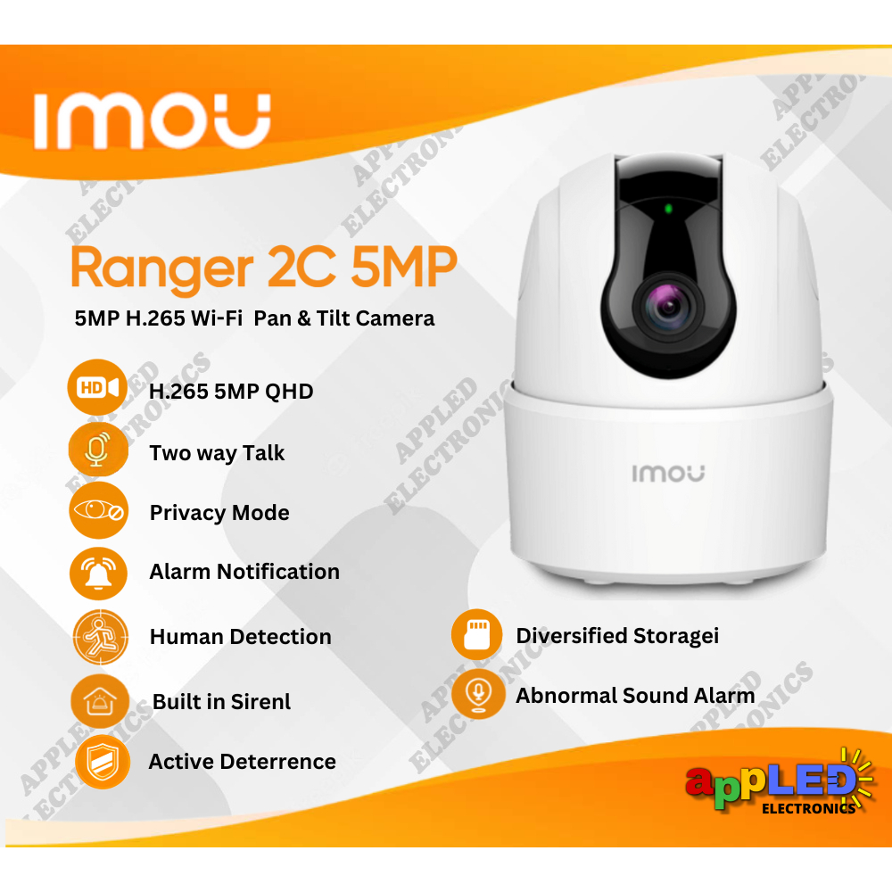 Imou Ranger 2C 5MP Wi-Fi PT Camera with Mic and Speaker AI Human ...