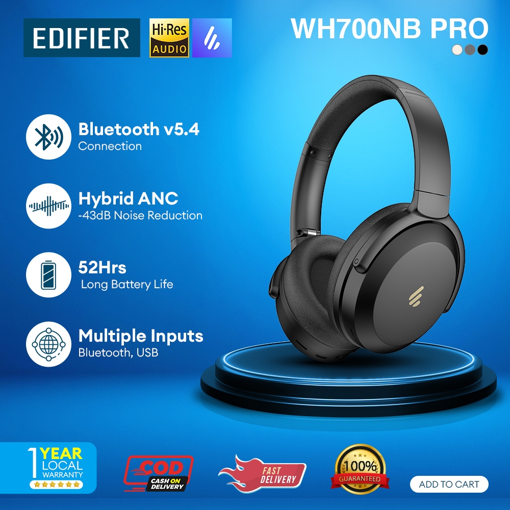 EDIFIER WH700NB Pro Hi-Res Audio Certification Hybrid ANC Bluetooth V5 ...