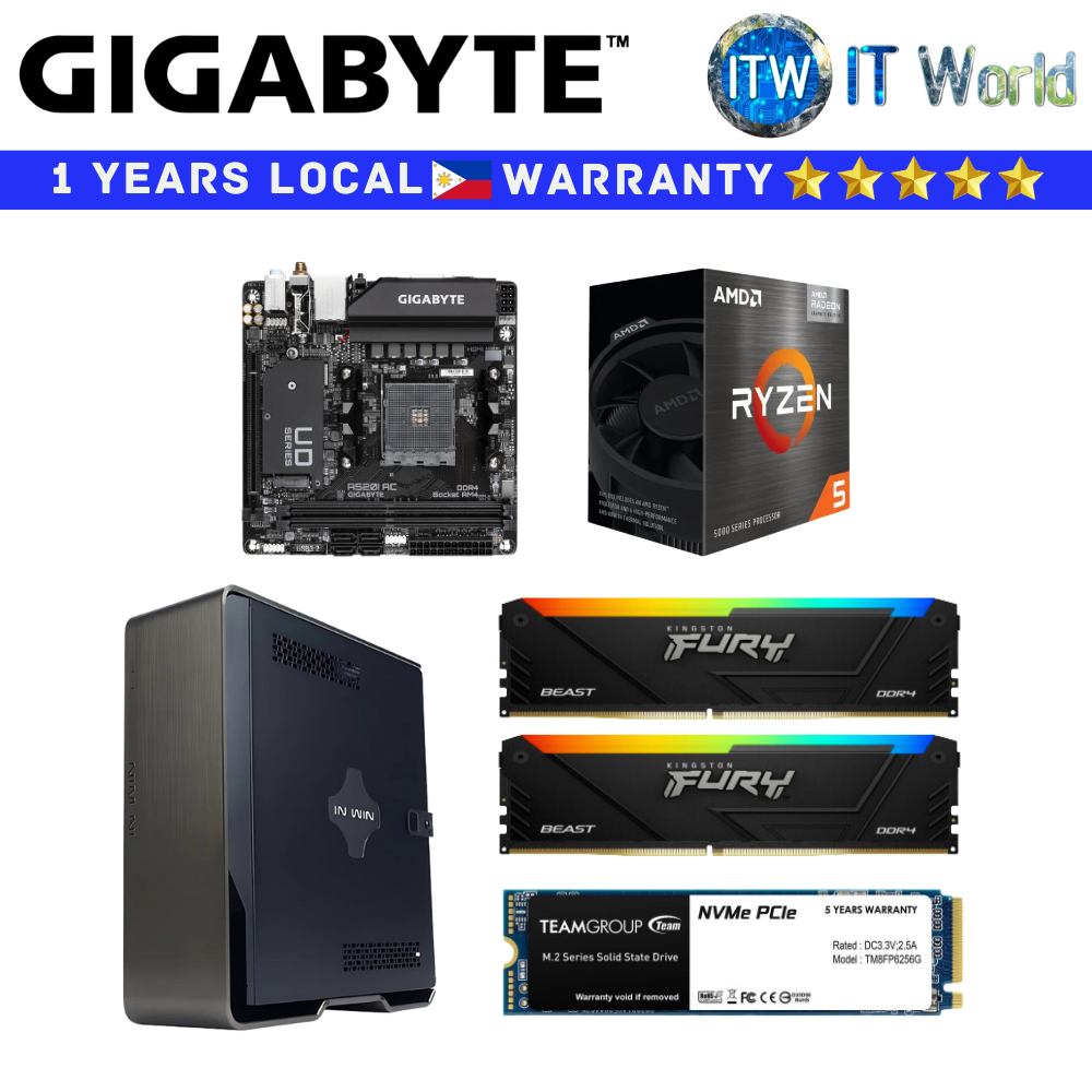 Gaming PC Desktop Computer Set Gigabyte Vengeance Build 5 5600GT A520I ...
