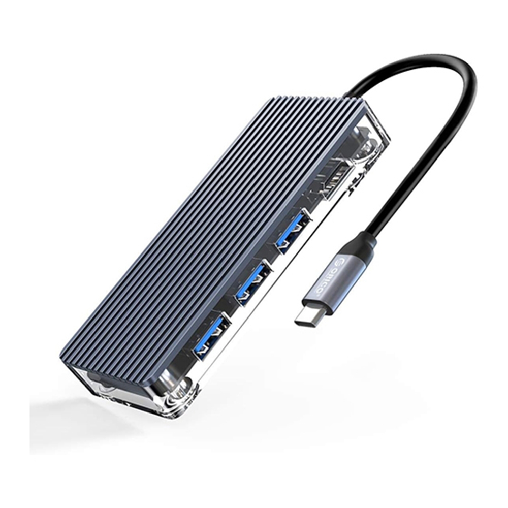 ORICO Multi-Port Transparent USB Hub with USB 3.0, HDMI, Type-C PD, and ...
