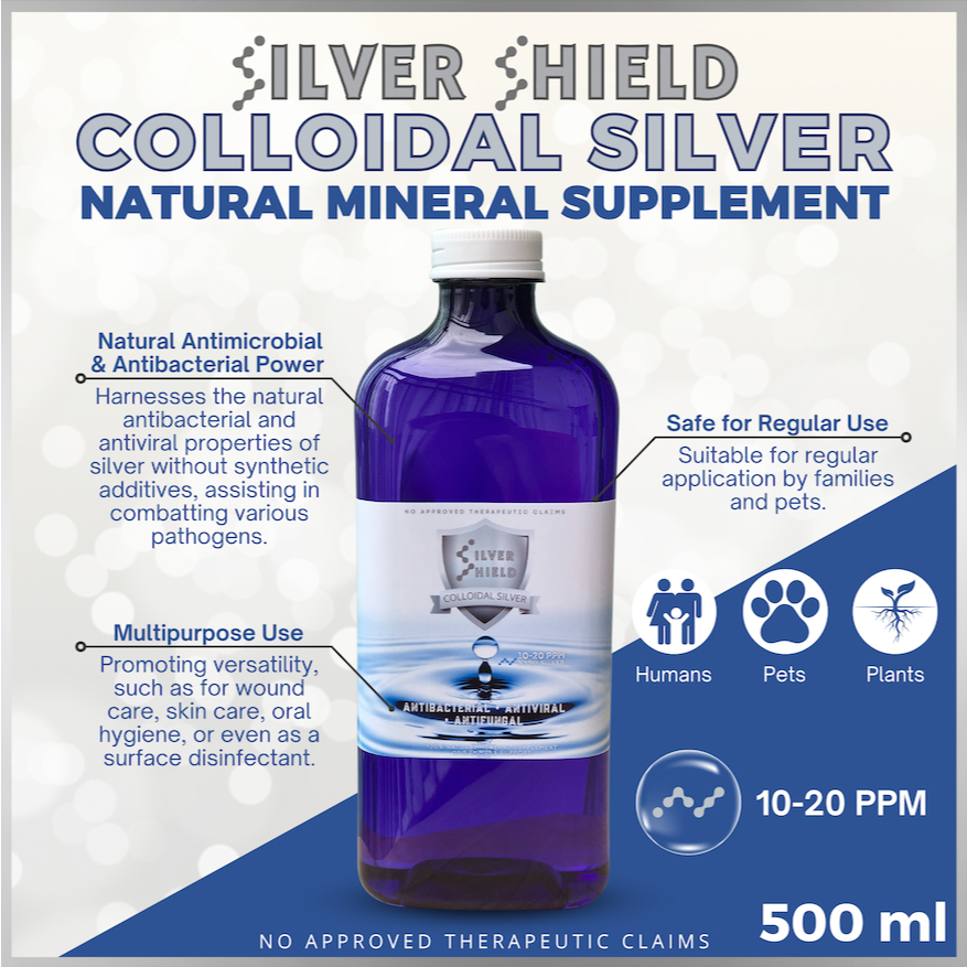 SILVER SHIELD Ionic Nano Colloidal Silver - Natural Mineral Supplement ...