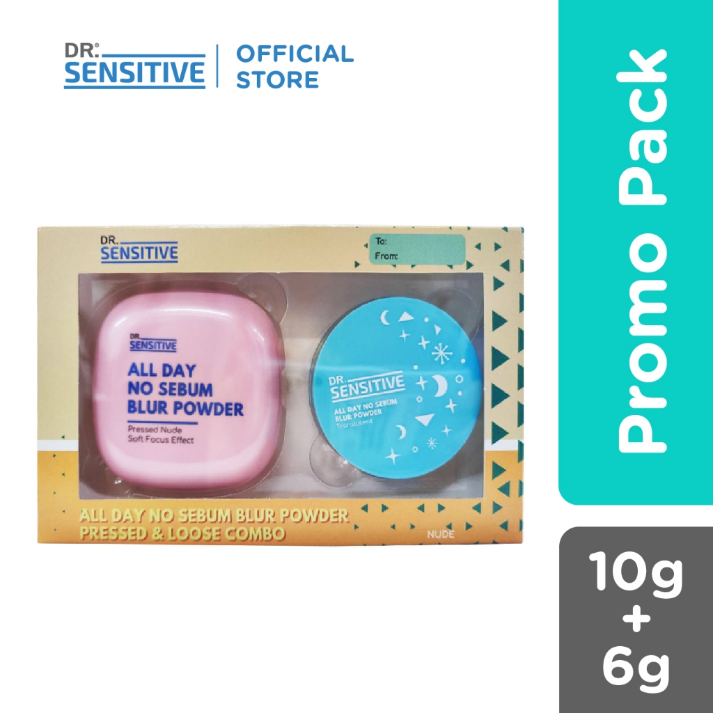 Dr. Sensitive All Day No Sebum Blur Powder PRESSED NUDE 10g + Travel ...