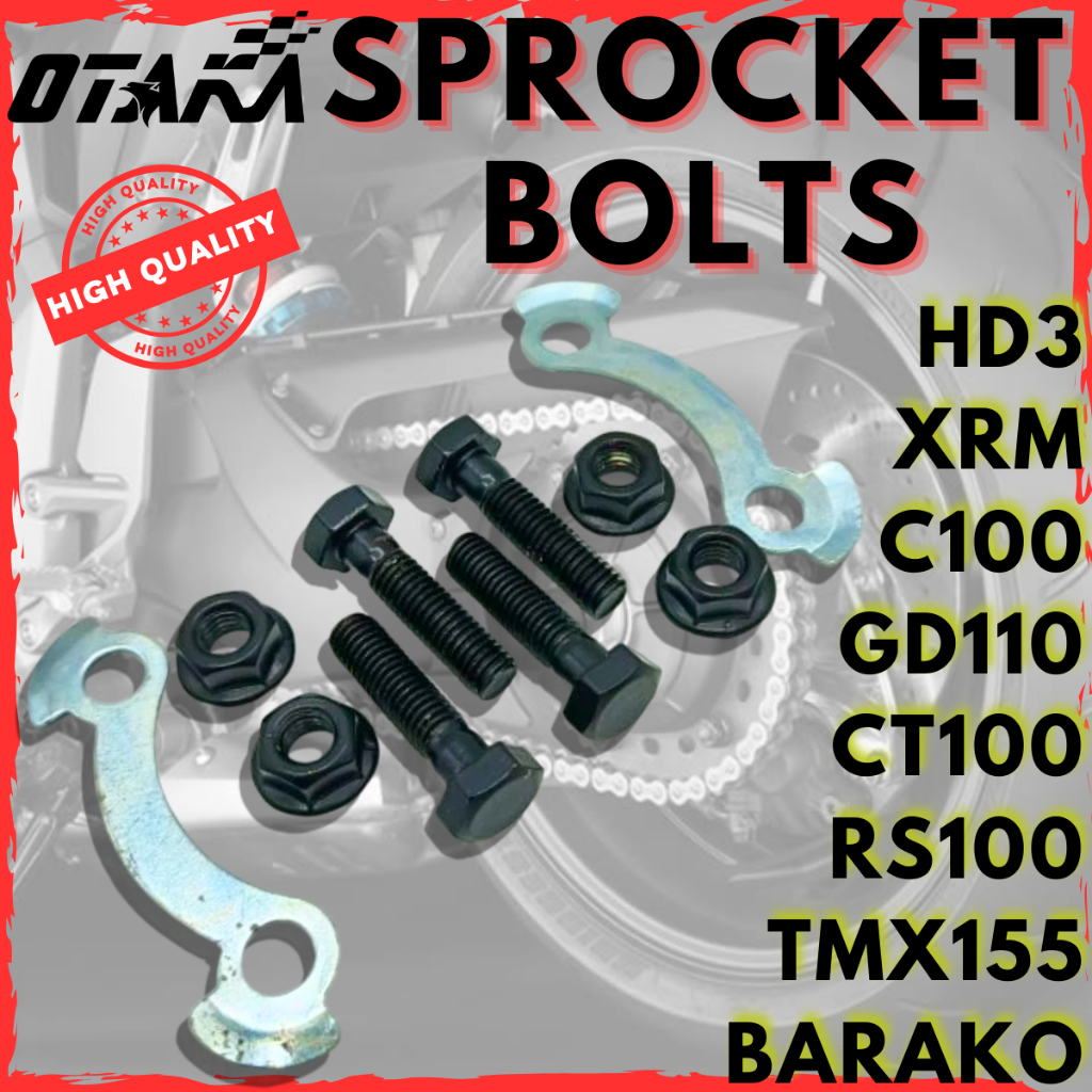 SPROCKET BOLTS FOR TMX155/XRM/C100/GD110/RS100/HD3/CT100/BARAKO SOLD AS ...
