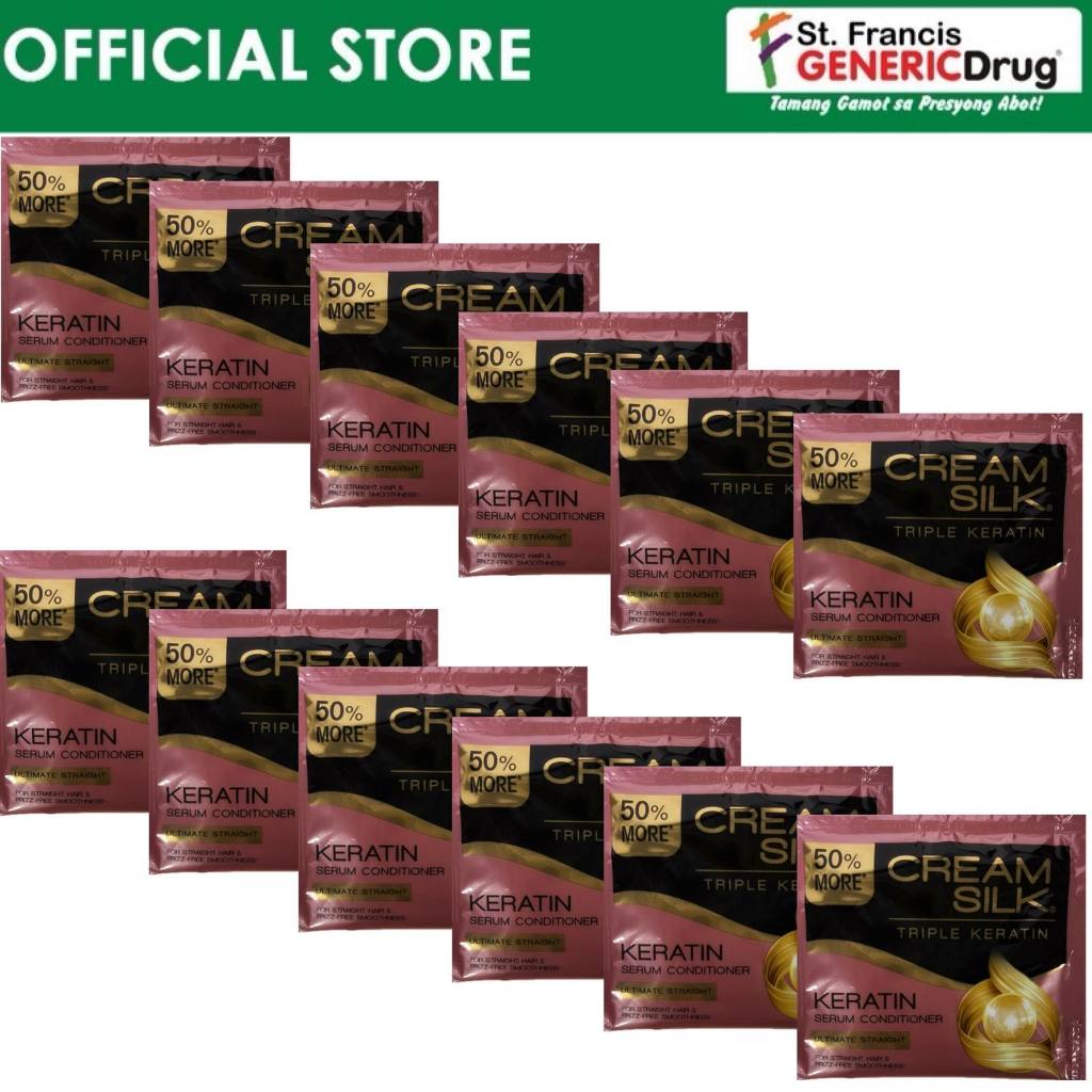 Cream Silk Triple Keratin Rescue Ultra Straight Conditioner 10mL x 12 ...