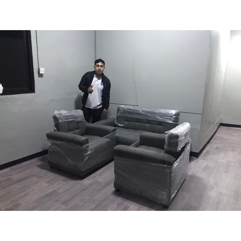 AMBASSADOR SOFA SET GRAY FABRIC NCR COD FREE DELIVERY | Shopee Philippines