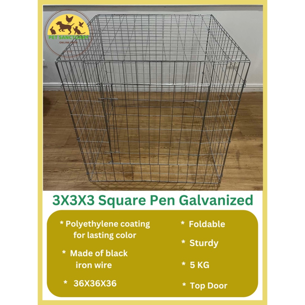 3X3X3 Chicken Square Pen / Galvanized / Heavy Duty / Sabong / cock cage ...