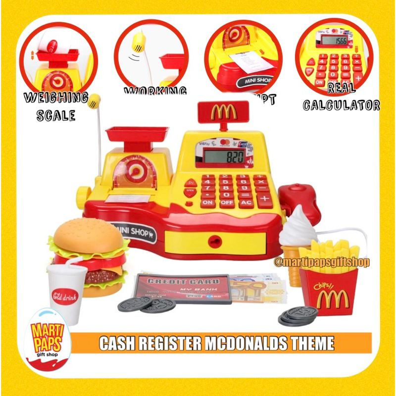 CASH REGISTER SCANNER MICROPHONE RECEIPT WEIGHING SCALE MCDO THEME ...