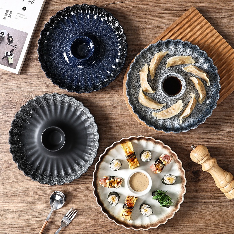 DAU Porcelain Round Dumpling or Shrimp Plate With Vinegar Plate ...