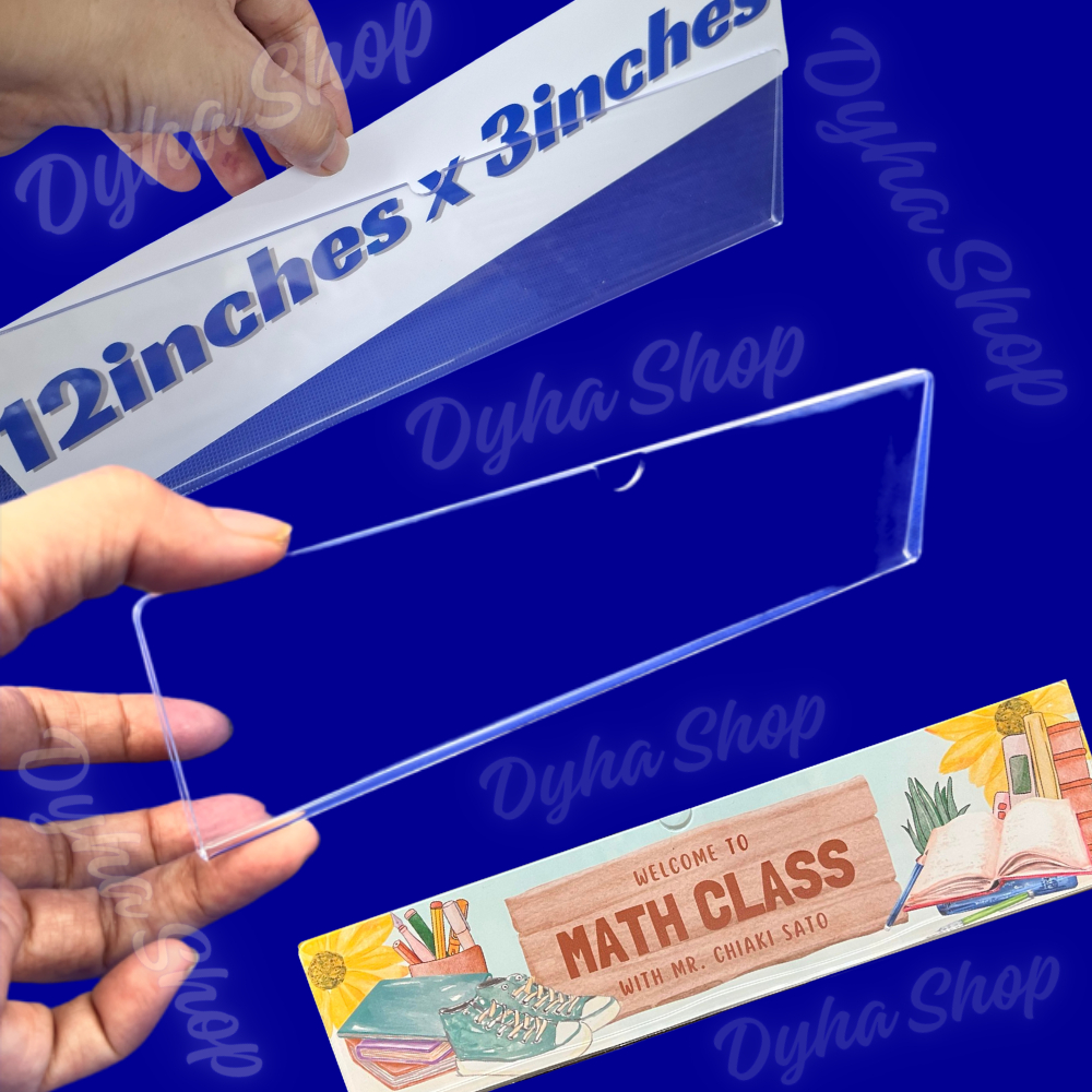 Clear Acrylic Wall Name Plate Holder – Door, Wall & Shelf Label Sign(2"x12", 3"x12", 3"x10", 2 ...