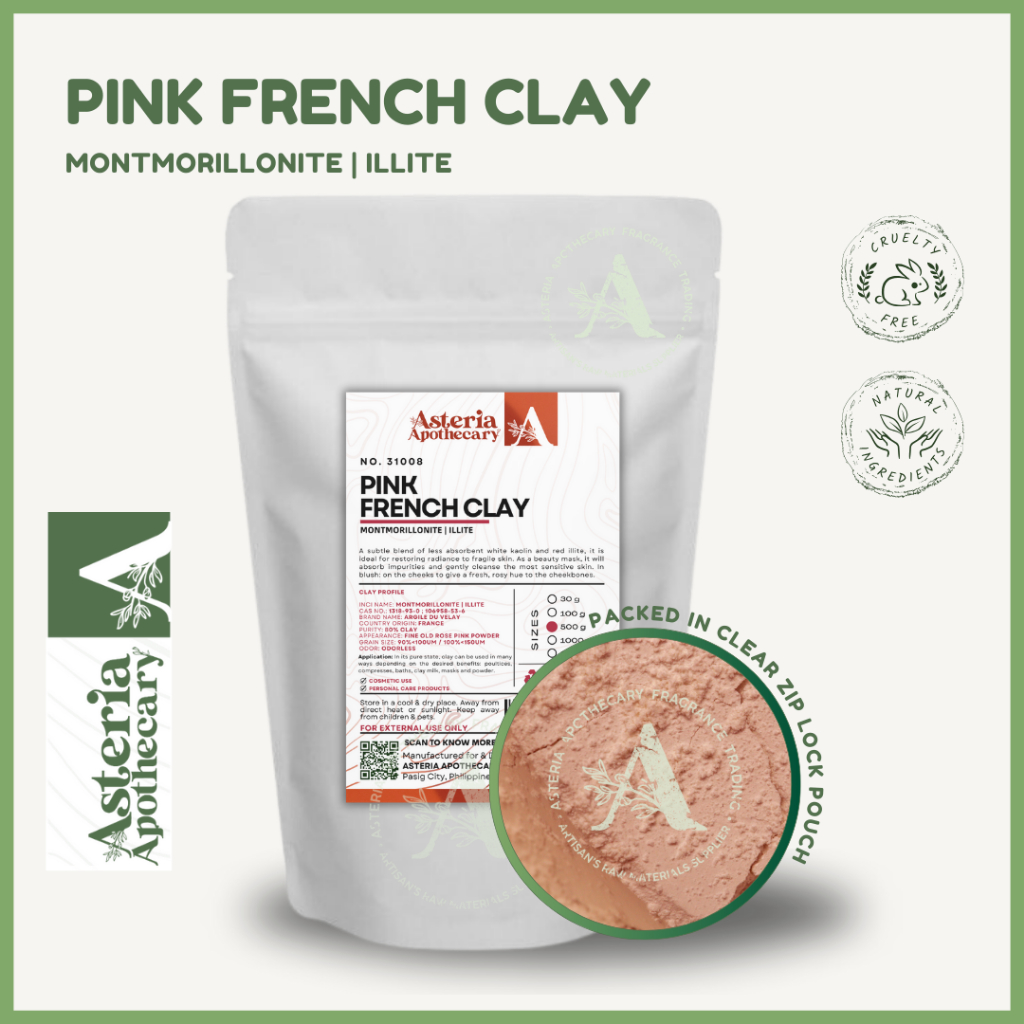 French Pink Clay | French Rose Clay 500g & 1Kg - Asteria Apothecary ...