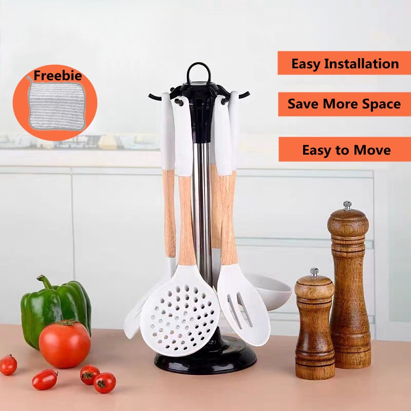 Kitchen Hooks for Utensils 360° Rotation 6-claw Multi Purpose Holder ...