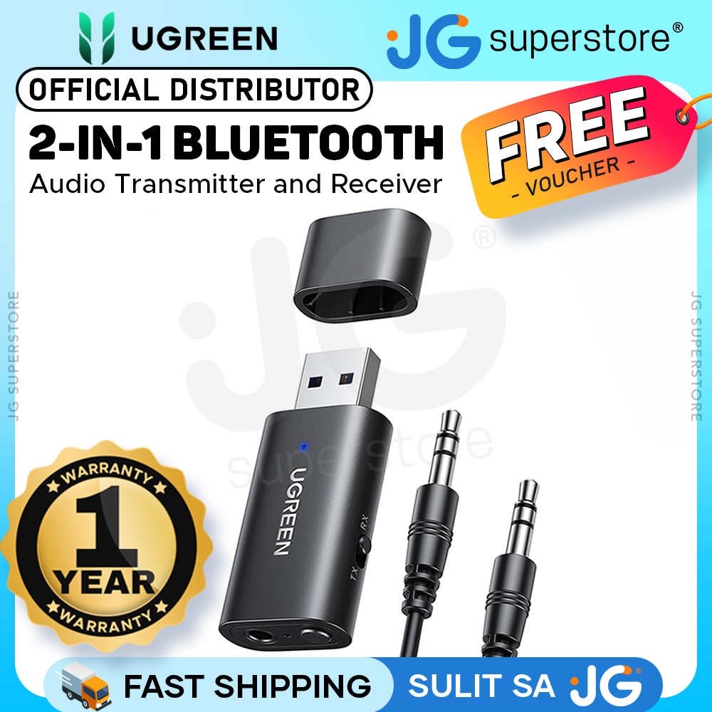 UGREEN 2-in-1 Wireless Bluetooth 5.1 USB 2.0 Transmitter Receiver Adapter w/ 3.5mm Audio Jack ...
