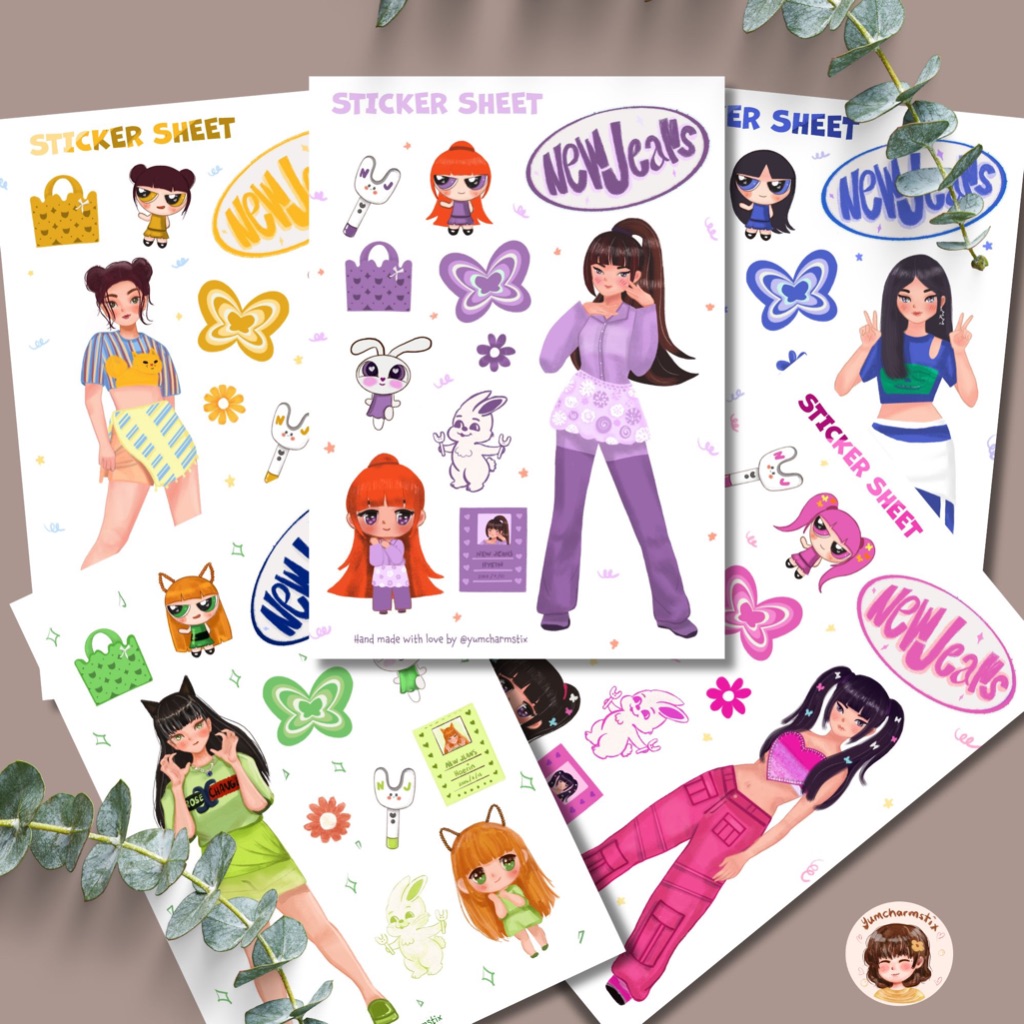 K-pop New Jeans Sticker Sheet Vinyl Matte Sticker, New jeans Hanni ...