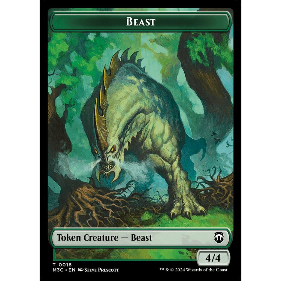 MTG Singles: Beast (0016) // Copy Double-Sided Token - Commander ...