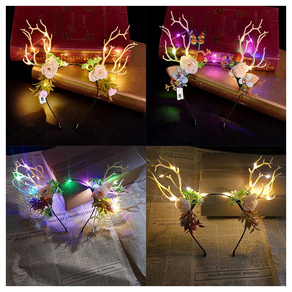 Christmas luminous deer antler headband,children's party decoration ...