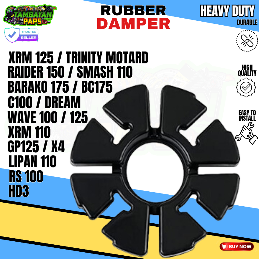 MOTORCYCLE REAR HUB RUBBER DAMPER WAVE XRM C100 RAIDER DREAM BARAKO ...