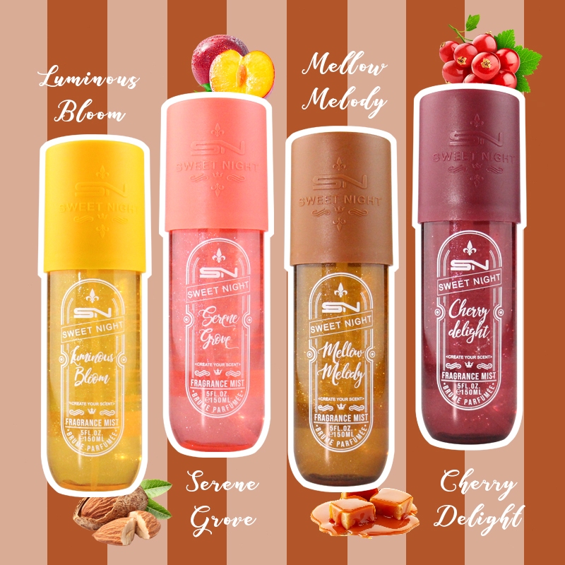 Sweet Night Shimmer MELLOW MELODY Body Mist Birthday Valentine's Day ...