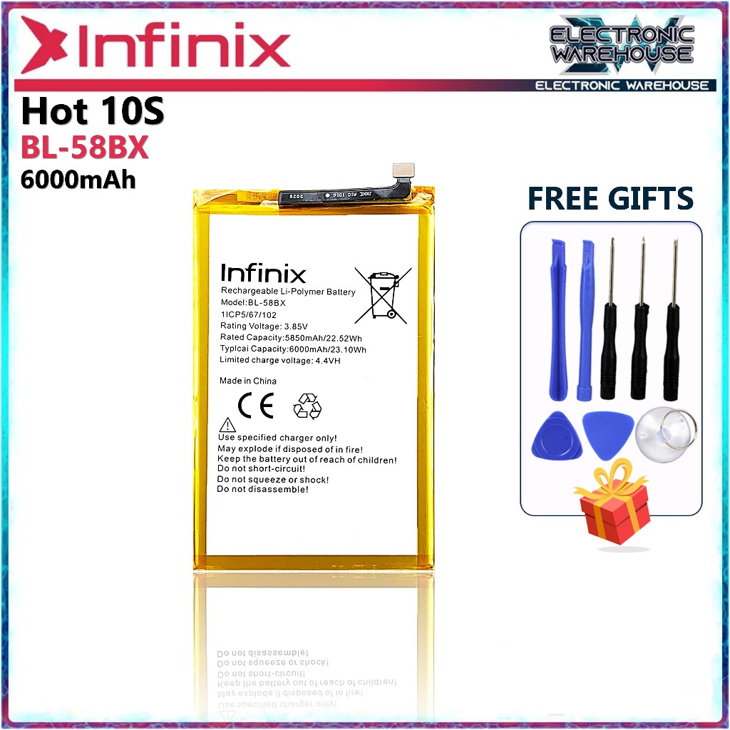 Battery for Infinix Hot 10s BL-58BX | X689 X689B X689D | Shopee Philippines
