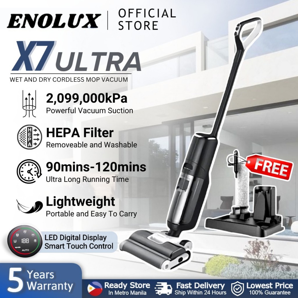 ENOLUX Vacuum X7 Ultra Smart Cordless Wet & Dry Vacuum Cleaner 2 in 1 ...