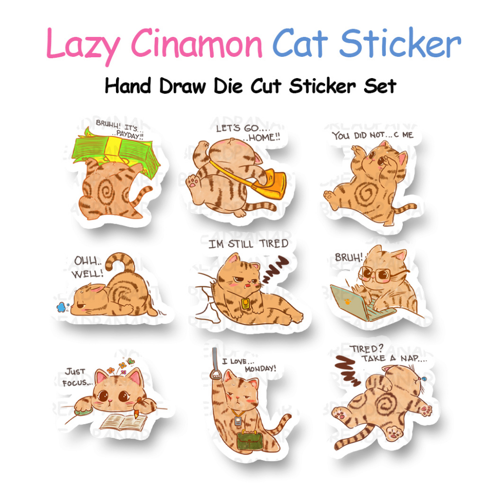 Lazy Cat Sticker / Waterproof / Sticker Set | Shopee Philippines