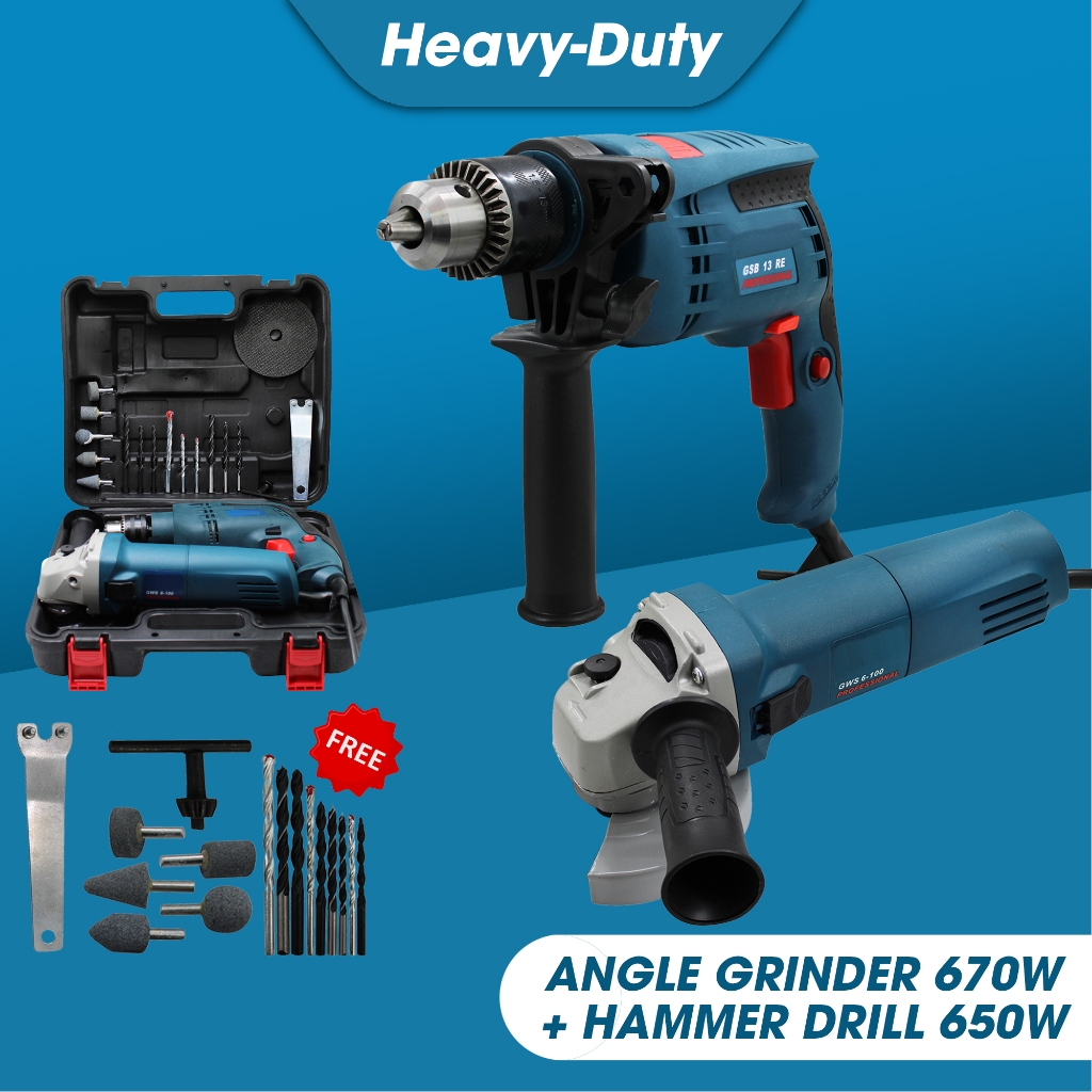 2in1 Powerful Angle Grinder and Hammer Drill (B) | Shopee Philippines