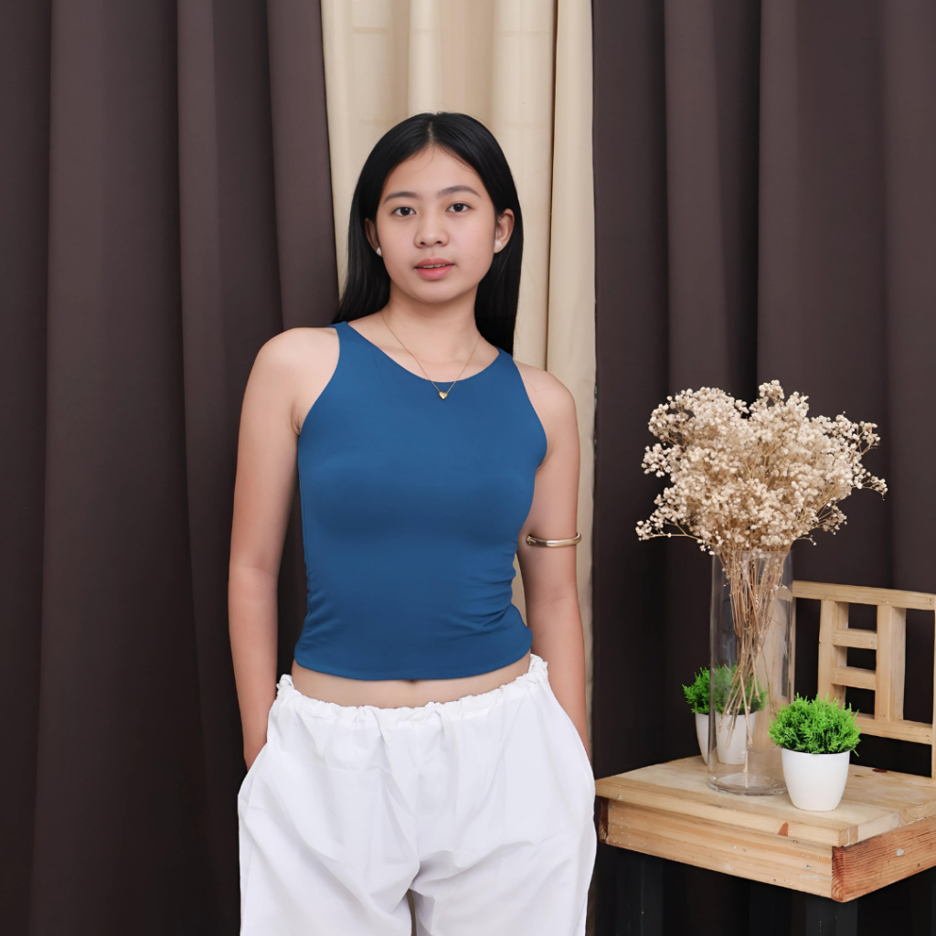 Calliah Fashion - Body Hugging Sleeveless Halter Top | Shopee Philippines