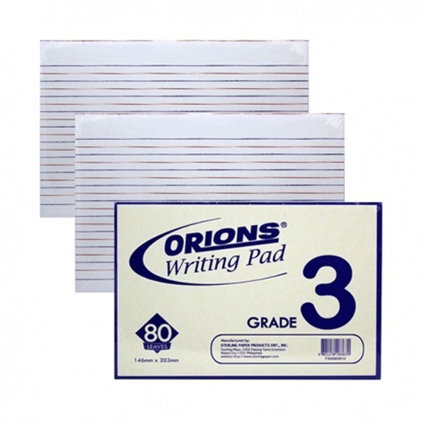 Orions Writing Grade 3 Pad 3/Pack 80 Sheets 50 gsm | Shopee Philippines