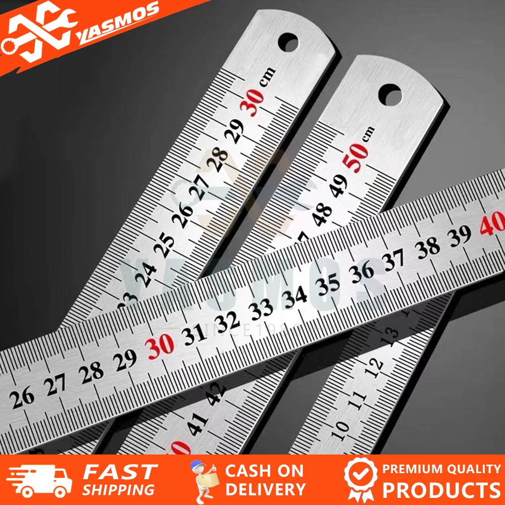 Stainless Steel Measuring Double-sided Scale Ruler High Quality School ...