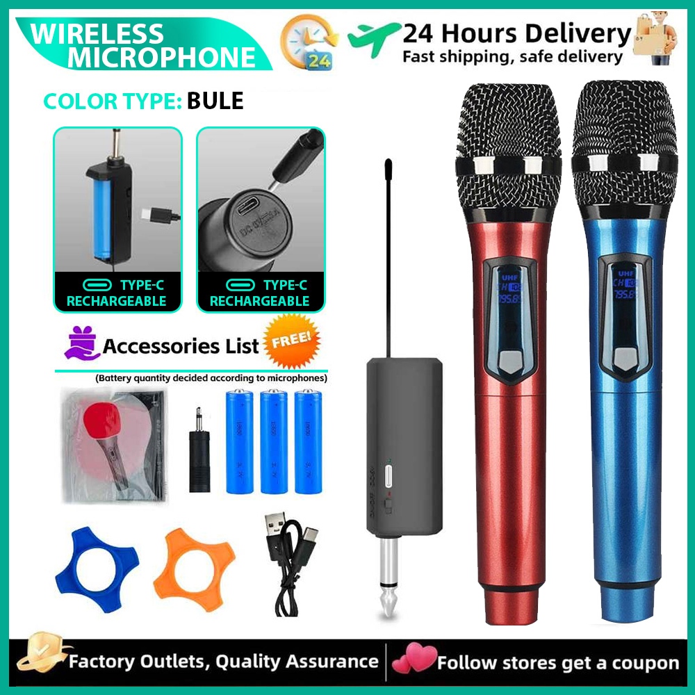 Professional Wireless Microphone Rechargeable UHF Dynamic Microphone ...
