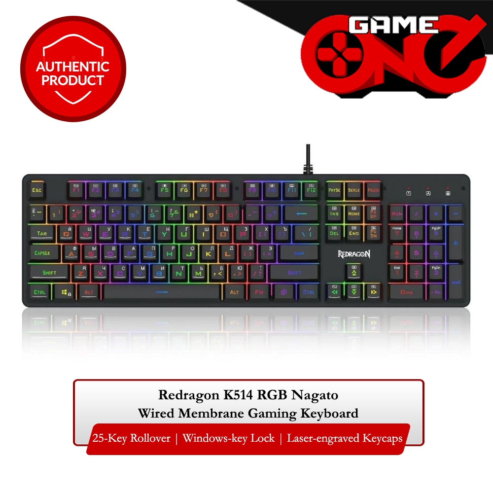 Redragon K514 RGB Nagato Wired Membrane Gaming Keyboard | Shopee Philippines