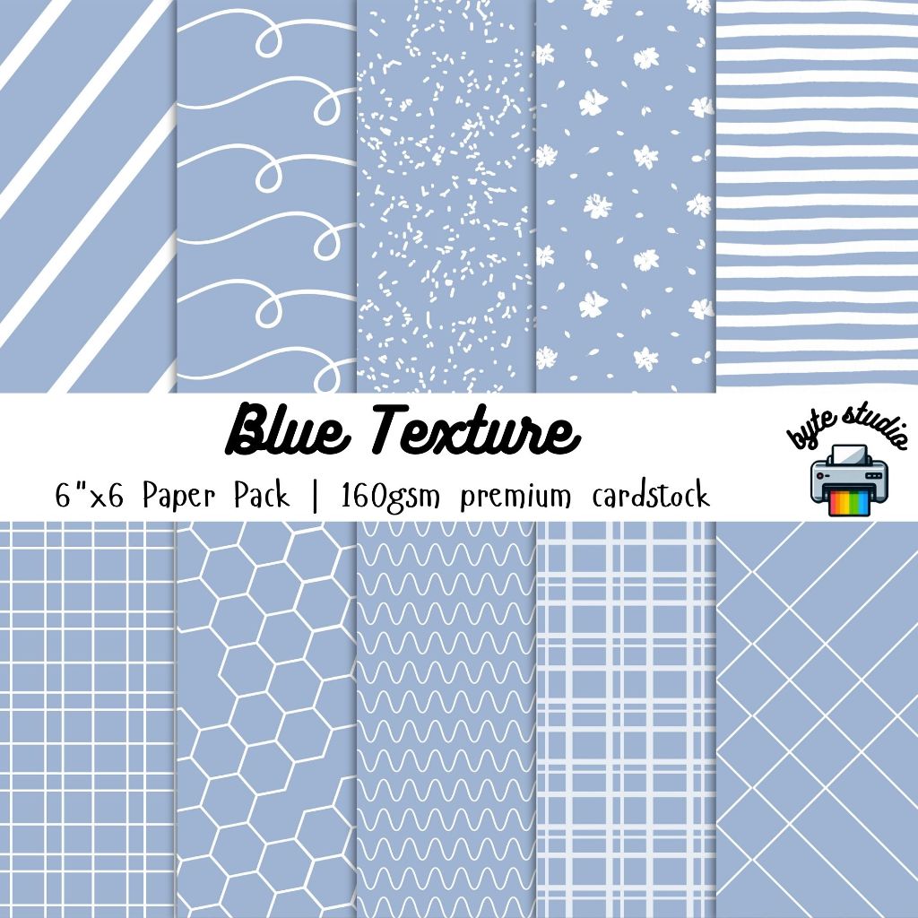 10 Sheets Blue Texture by byte studio | Cardstock Premium Paper Pattern ...