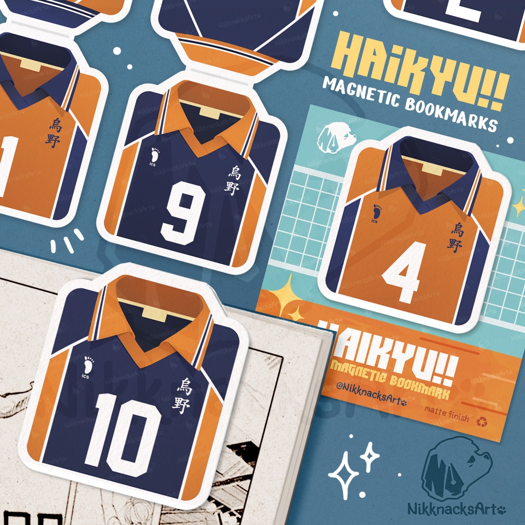 Haikyuu Team Uniform Magnetic Bookmark: Karasuno - Cute & Collectible ...