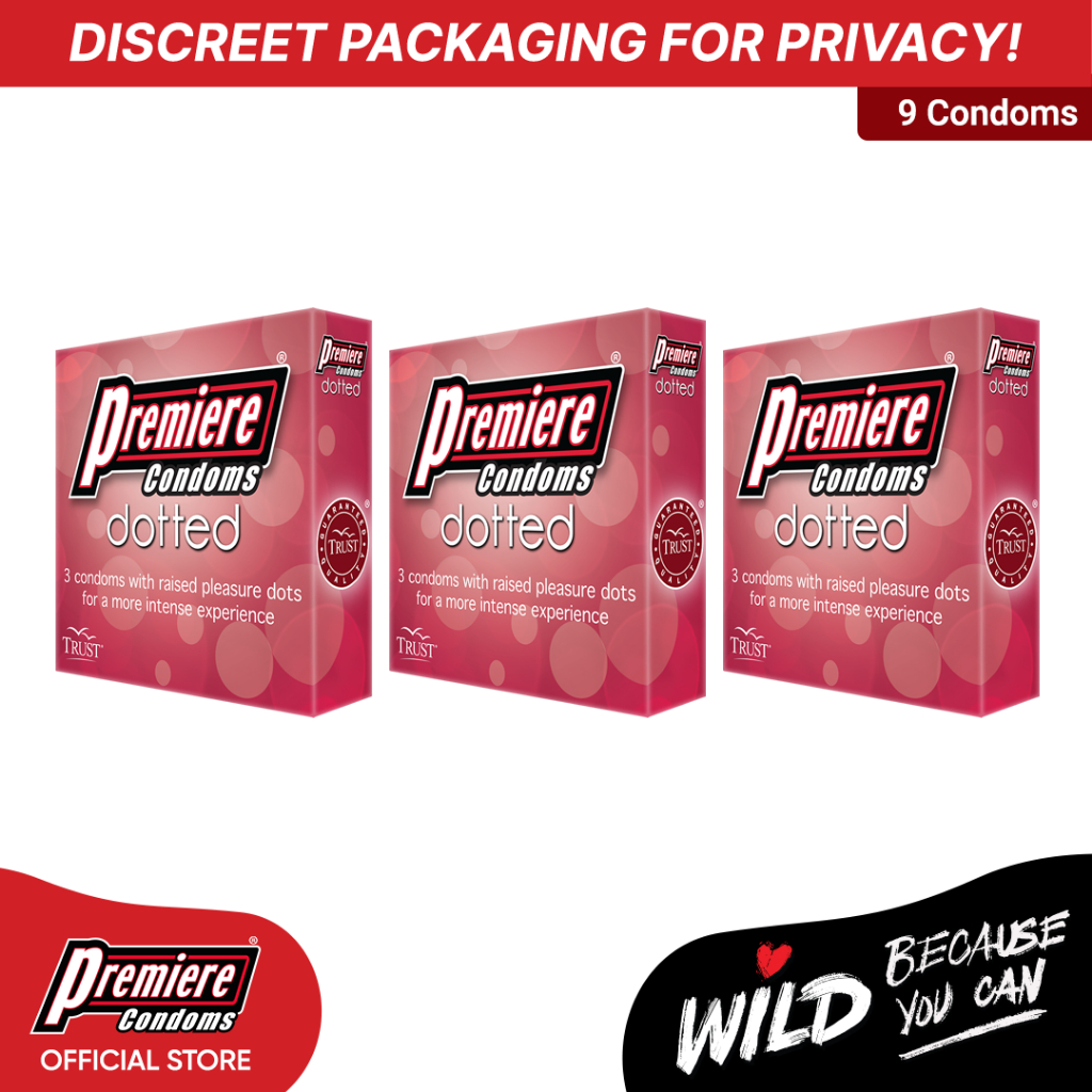 Premiere Condoms Dotted by 3's, pack of 3 | Shopee Philippines