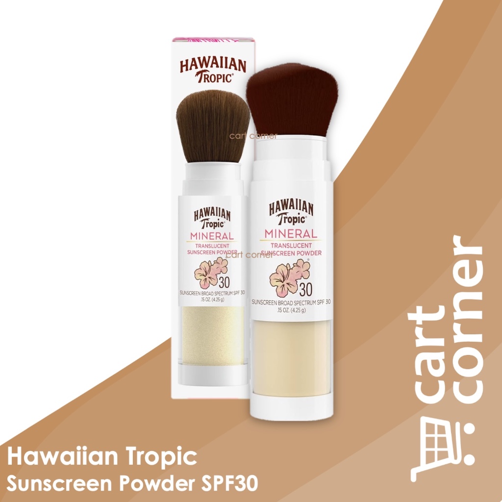 Hawaiian Tropic Mineral Translucent Sunscreen Powder Brush SPF 30 ...