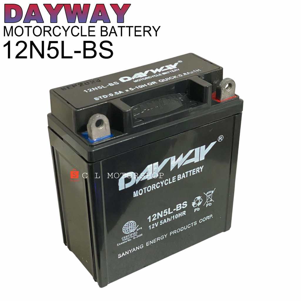 ORIGINAL DAYWAY BATTERY 12N5L-BS FOR MIO SPORTY | Shopee Philippines