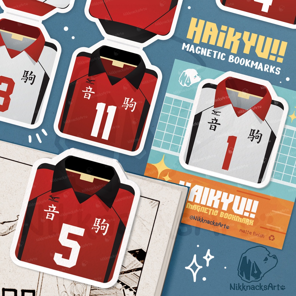 Haikyuu Team Uniform Magnetic Bookmark: Nekoma - Cute & Collectible ...