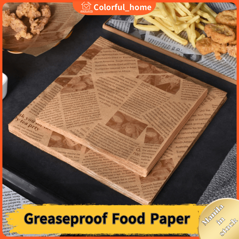 100pcs Greaseproof Paper Food Liner-Burger Wax Paper Wrapper Baking ...