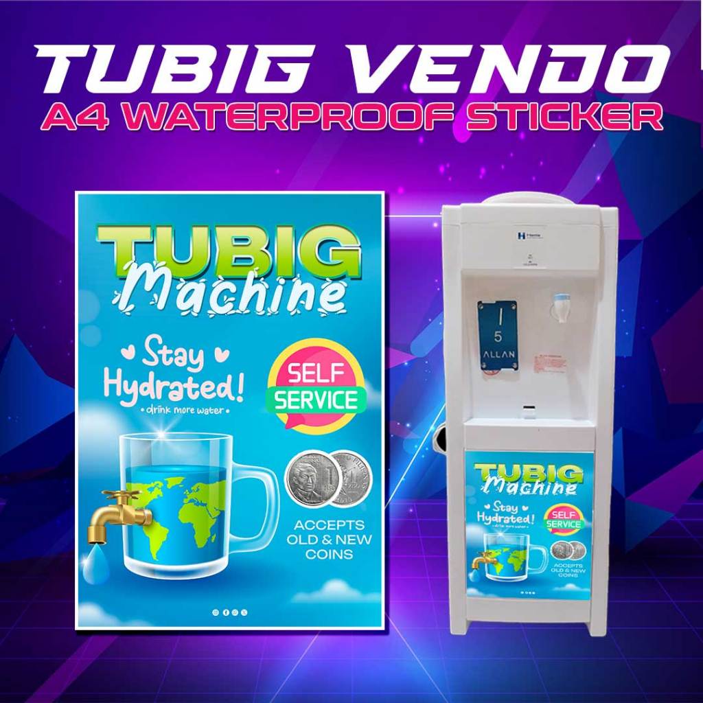 PISO TUBIG A4 STICKER (for water vendo) | Shopee Philippines